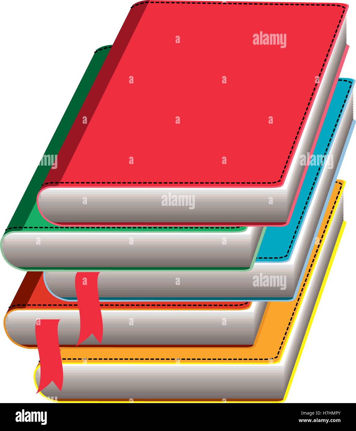 stack of academic books over white background. colorful design. vector ...