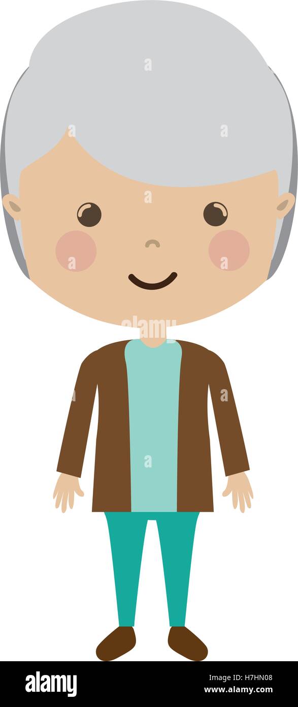 cartoon old man smiling over white background. vector illustration ...