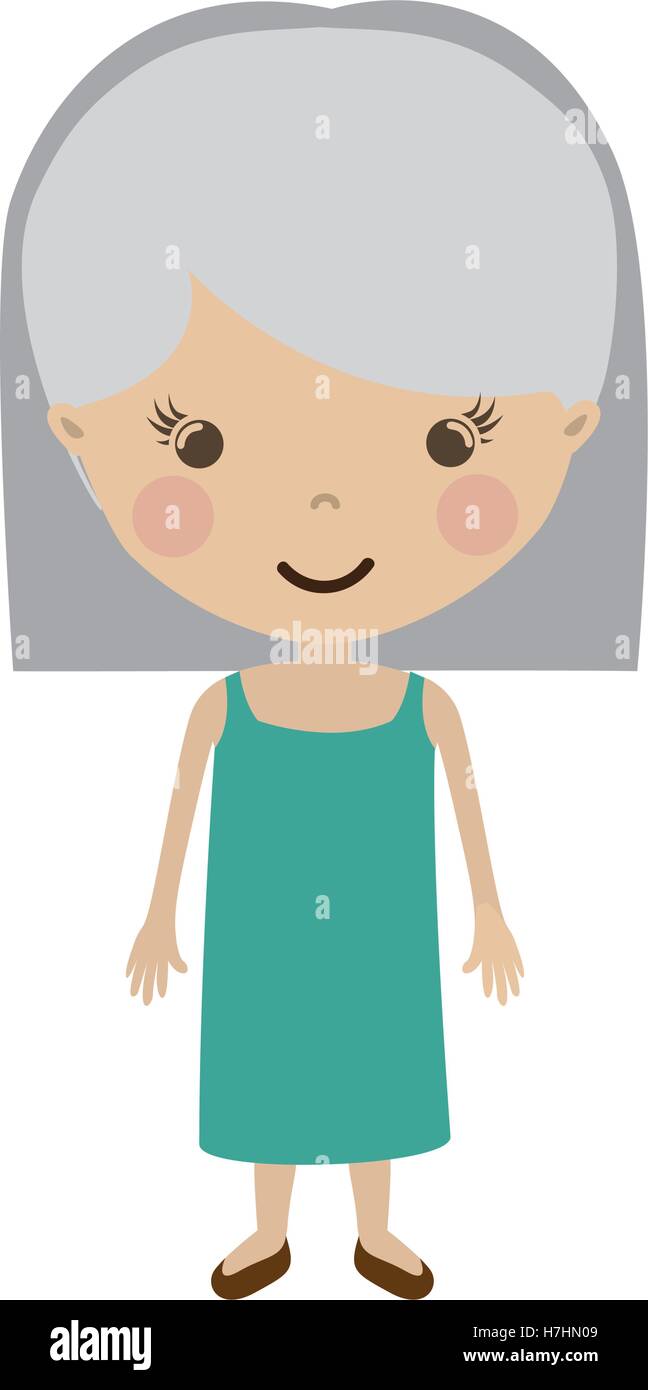 cartoon old woman smiling over white background. vector illustration ...