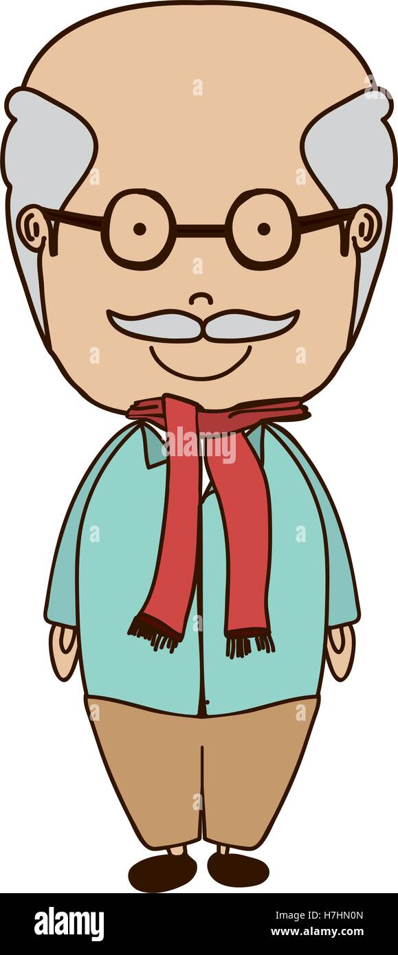 cartoon old man smiling over white background. vector illustration ...