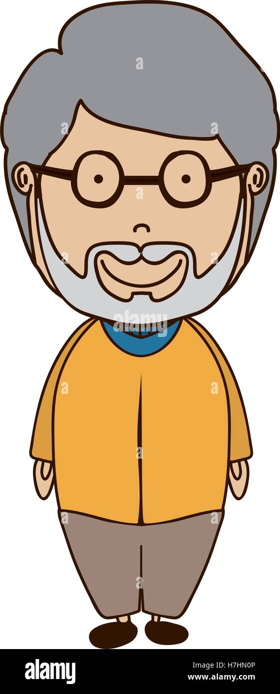 Smiling Old Man Cartoon