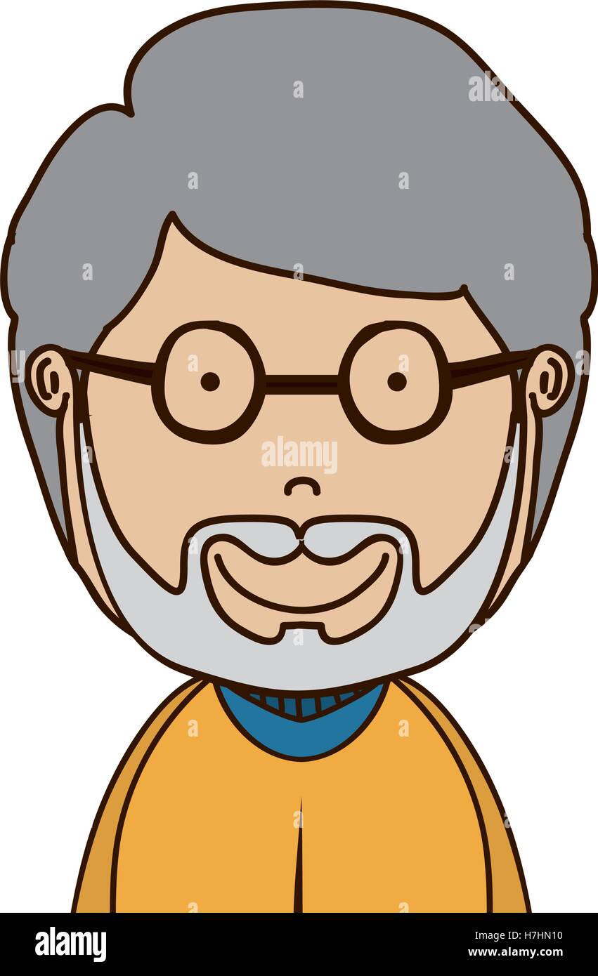 cartoon old man smiling over white background. vector illustration ...
