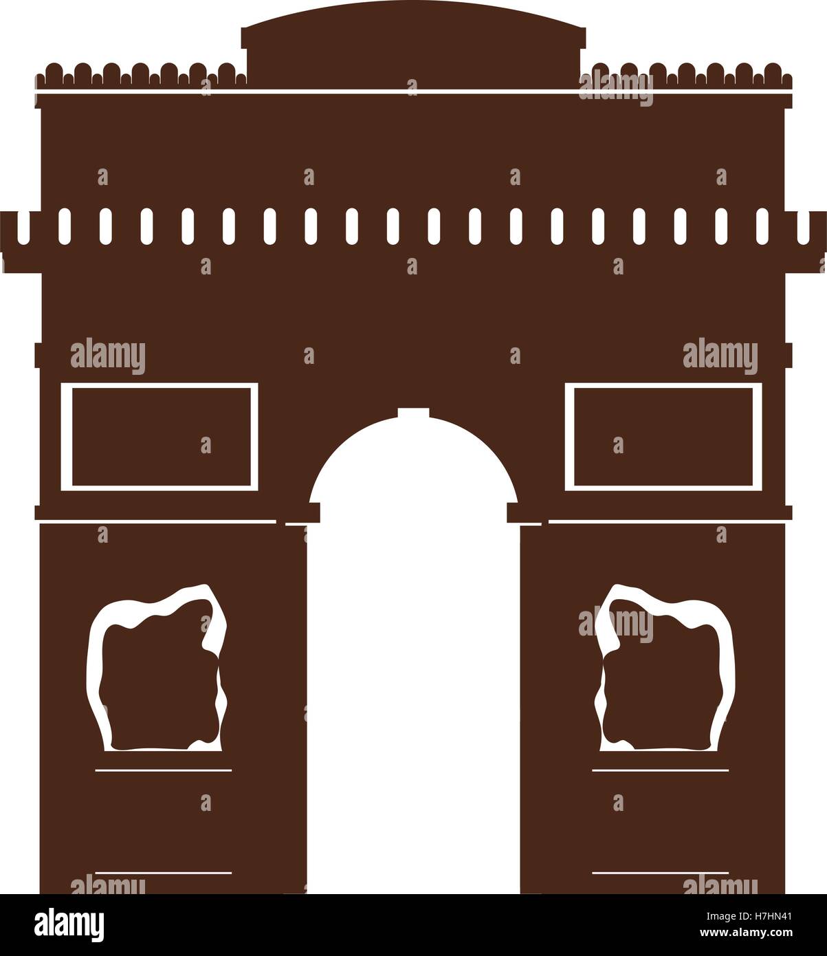 arc de triomphe building icon over white background. paris city design ...