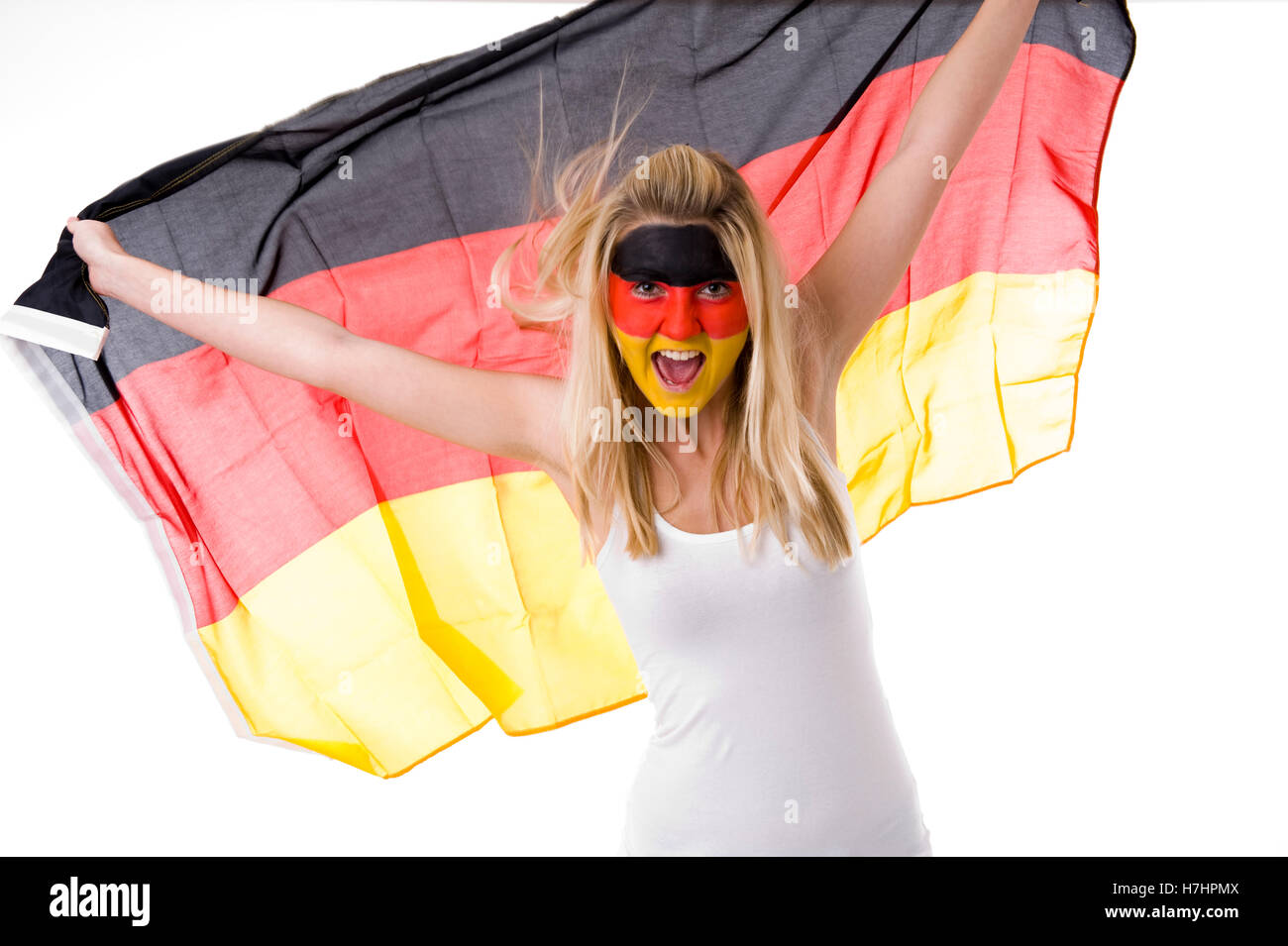 German female soccer fan Stock Photo - Alamy
