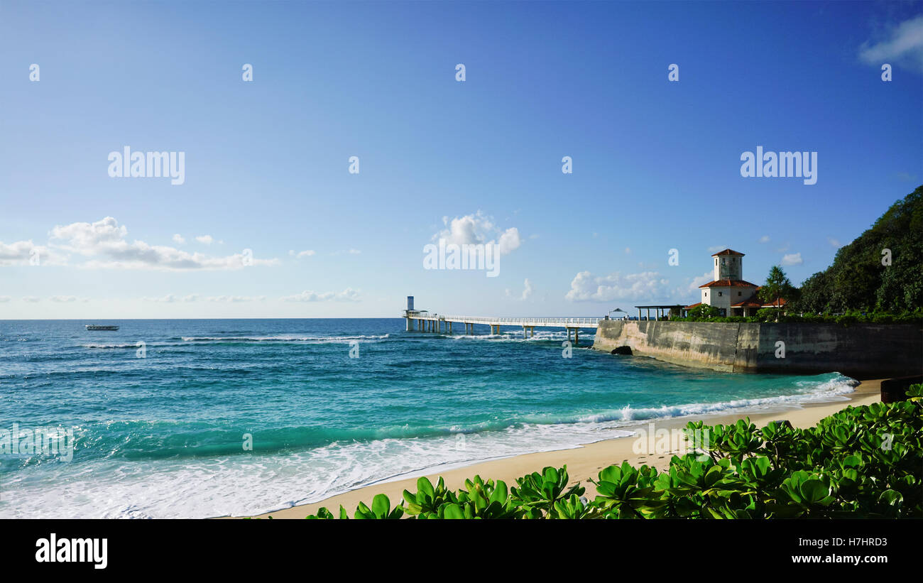 Okinawa, Japan - October 24, 2016: Beach and Sea View at Busena marine ...