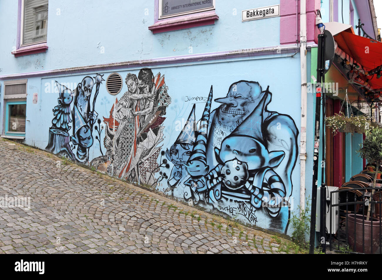 Graffiti on wall in Bakkegata, Stavanger, Norway Stock Photo - Alamy