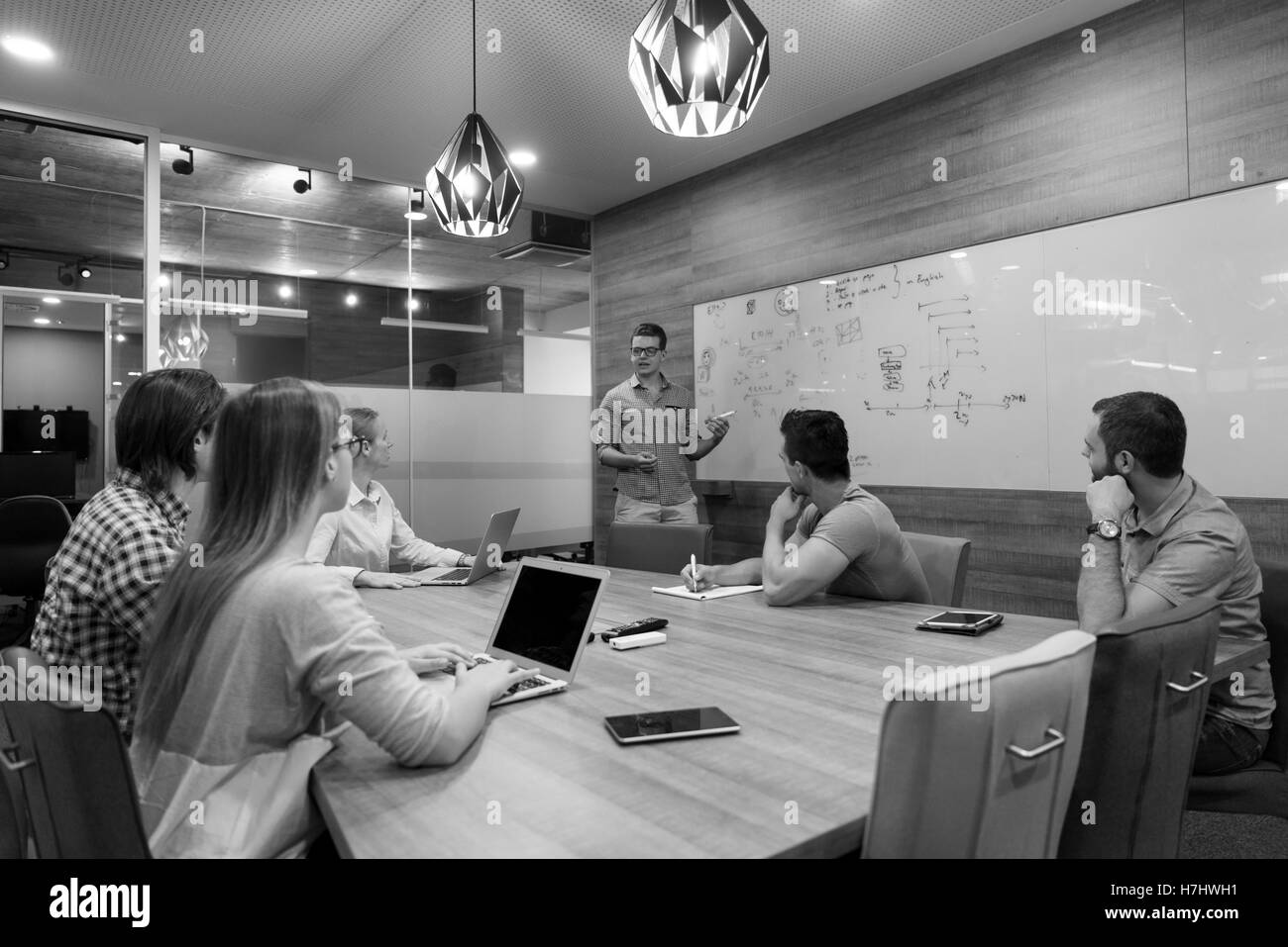 startup business people team brainstorming on meeting working on laptop ...