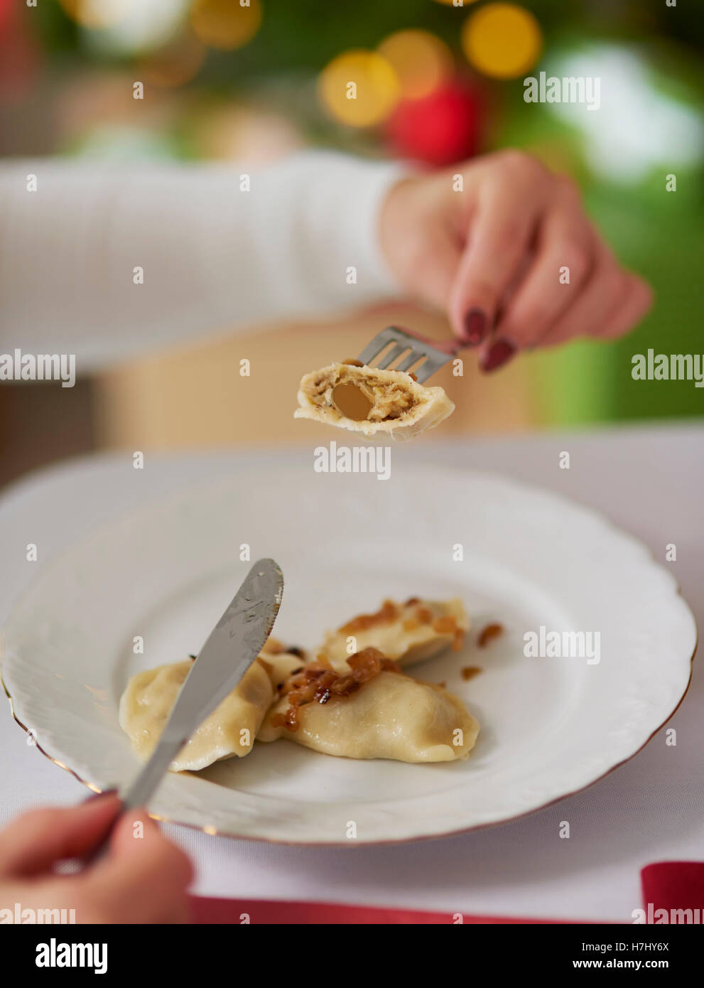 Coin in dumpling bringing good luck Stock Photo - Alamy
