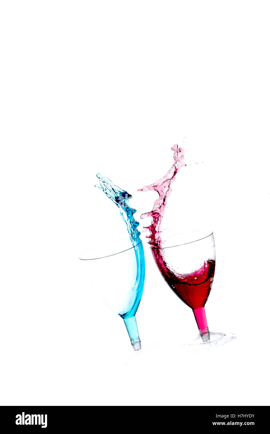 Splash and red liquid Cut Out Stock Images & Pictures - Alamy