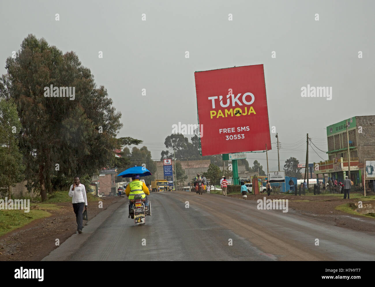 PikiPiki motorcycle with umbrella raised Nanyuki Kenya Stock Photo - Alamy