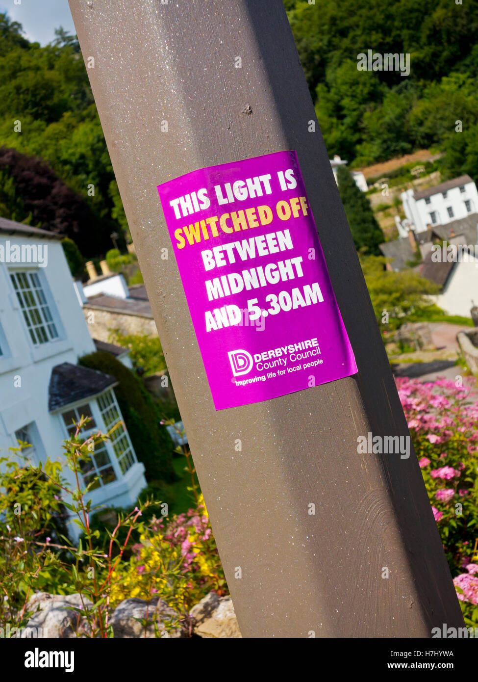 This light is switched off between midnight and 5.30am sign on lamp ...