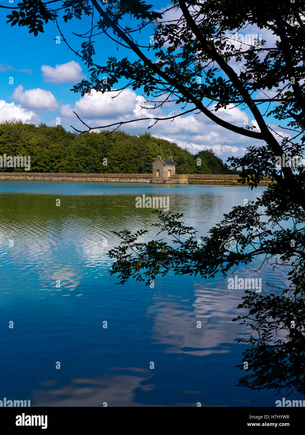 View over Linacre Reservoir near Cutthorpe and Chesterfield in north ...
