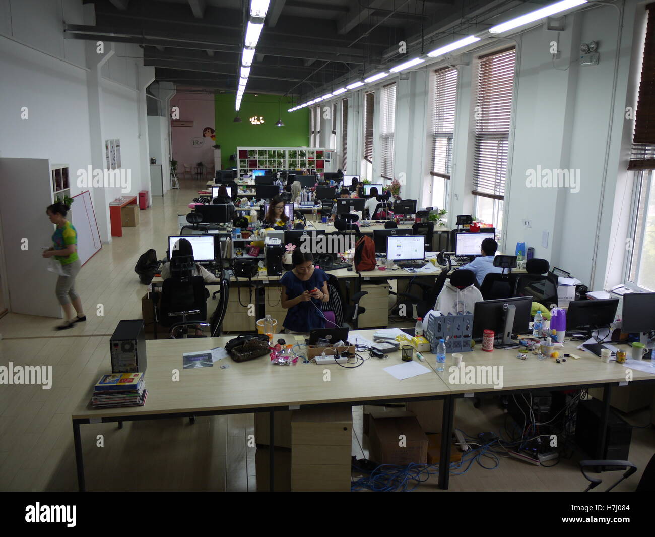 Office of a startup in Beijing, China, in area of Zhongguancun, local ...