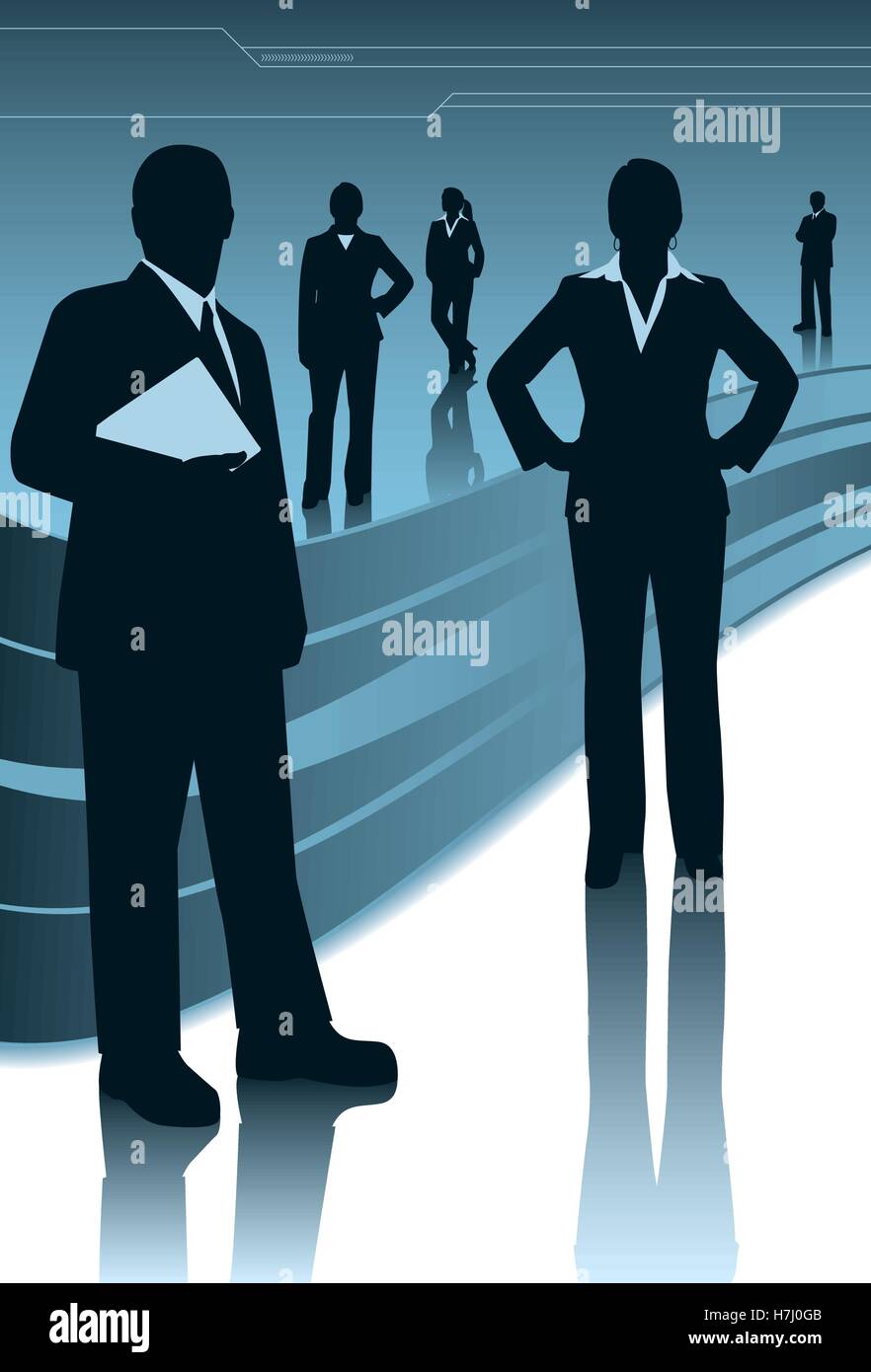 Modern office team silhouette Stock Vector Images - Alamy