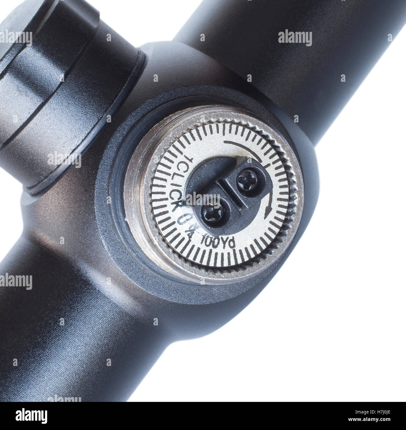 Dial used to adjust a rifle scope reticle isolated on white Stock Photo ...