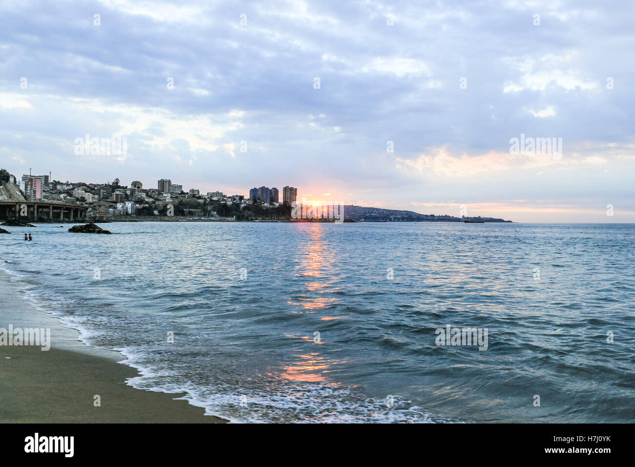 Photo of Pacific Ocean at a Beach in Valparaiso, Santiago, Chile Stock ...