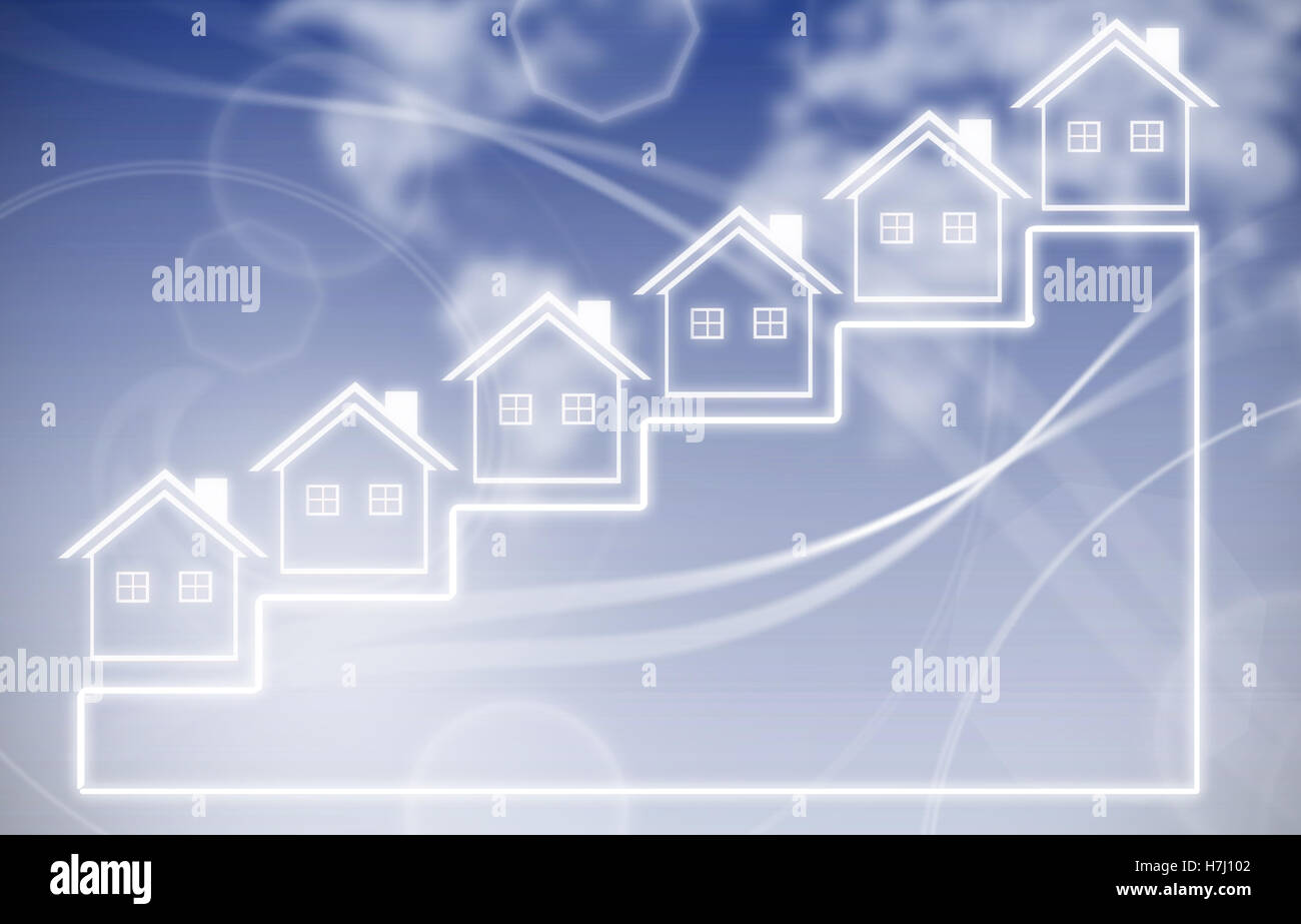 Houses on steps leading upwards Stock Photo - Alamy