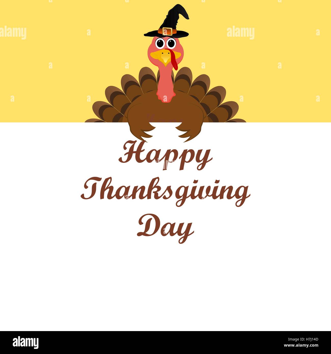 Turkey congratulatory banner on Thanksgiving Day Stock Vector Image ...