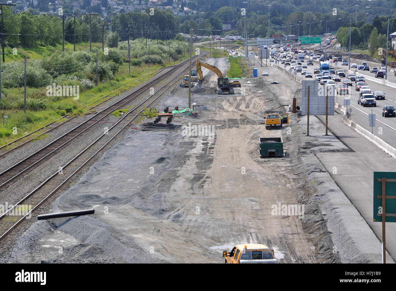 Number one highway traffic flow and construction site Stock Photo - Alamy
