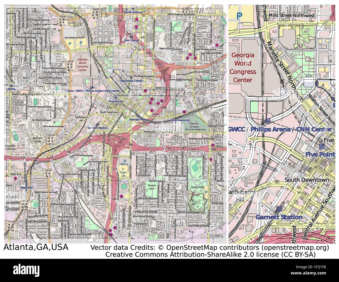 Atlanta Area Map High Resolution Stock Photography and Images - Alamy