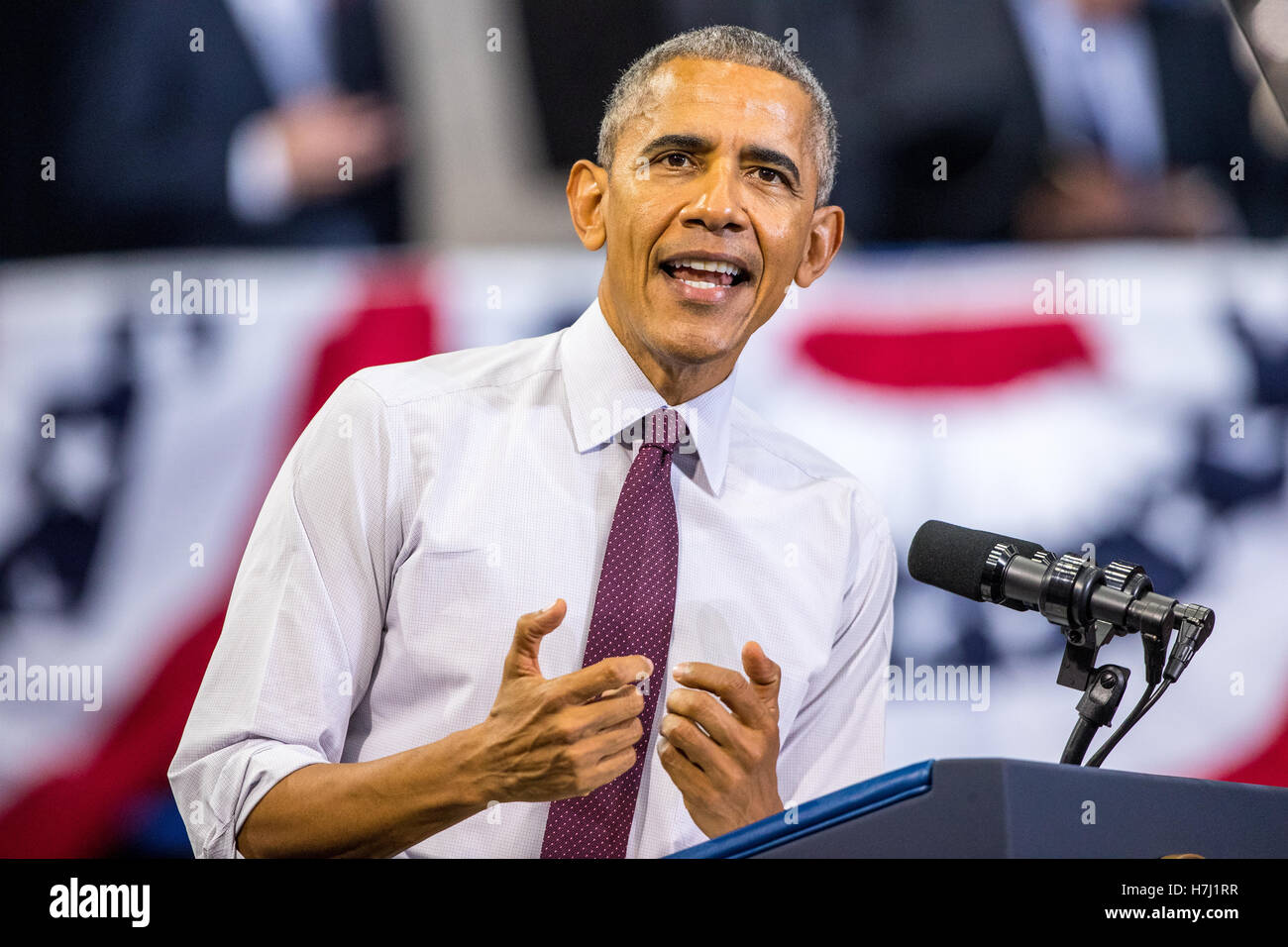 President Barack Obama Campaigns for Hillary Clinton at Felton J. Capel ...