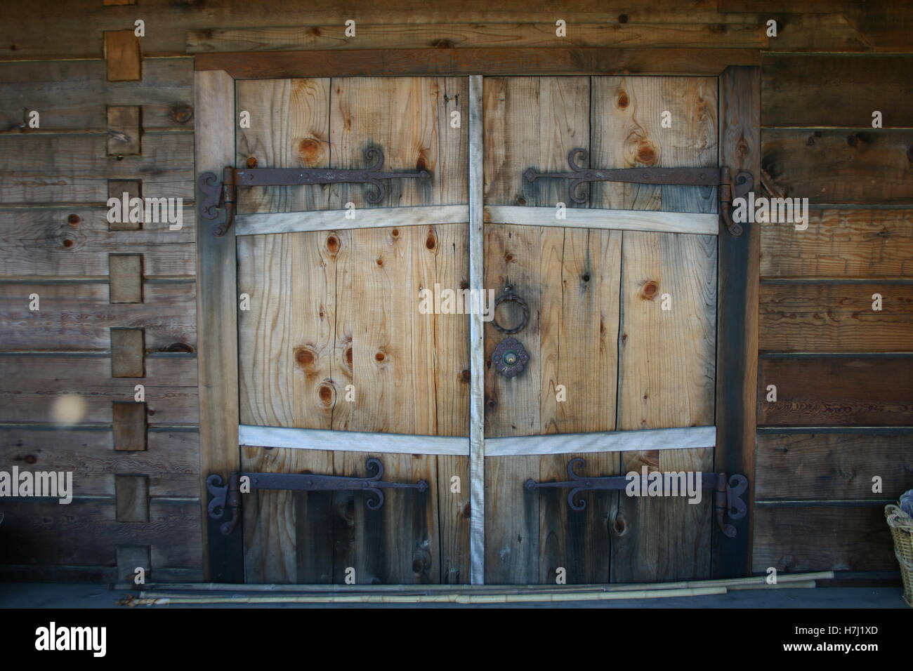 Rustic Wood Fort Door Texture Stock Photo - Alamy