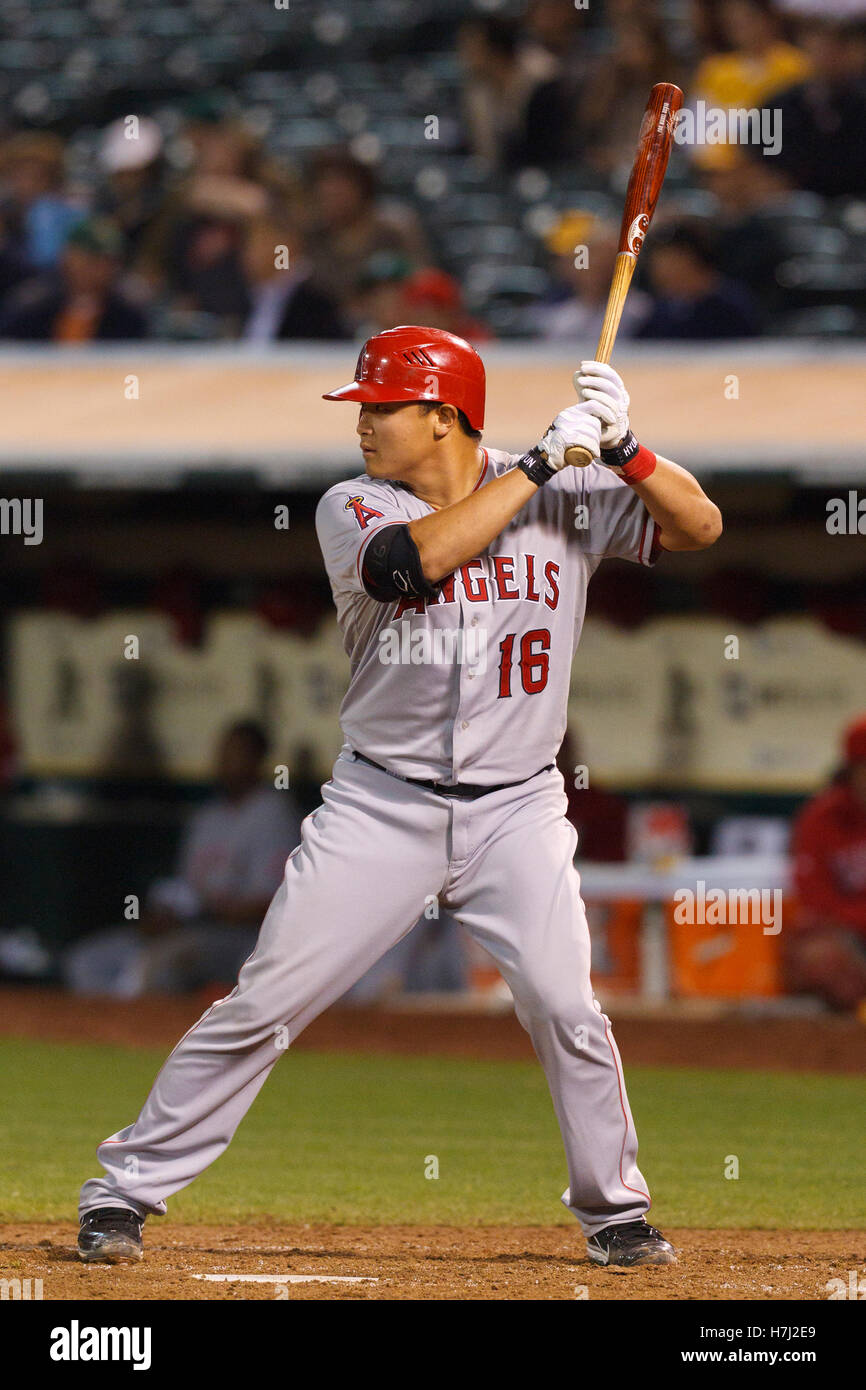 September 13, 2011; Oakland, CA, USA; Los Angeles Angels catcher Hank ...
