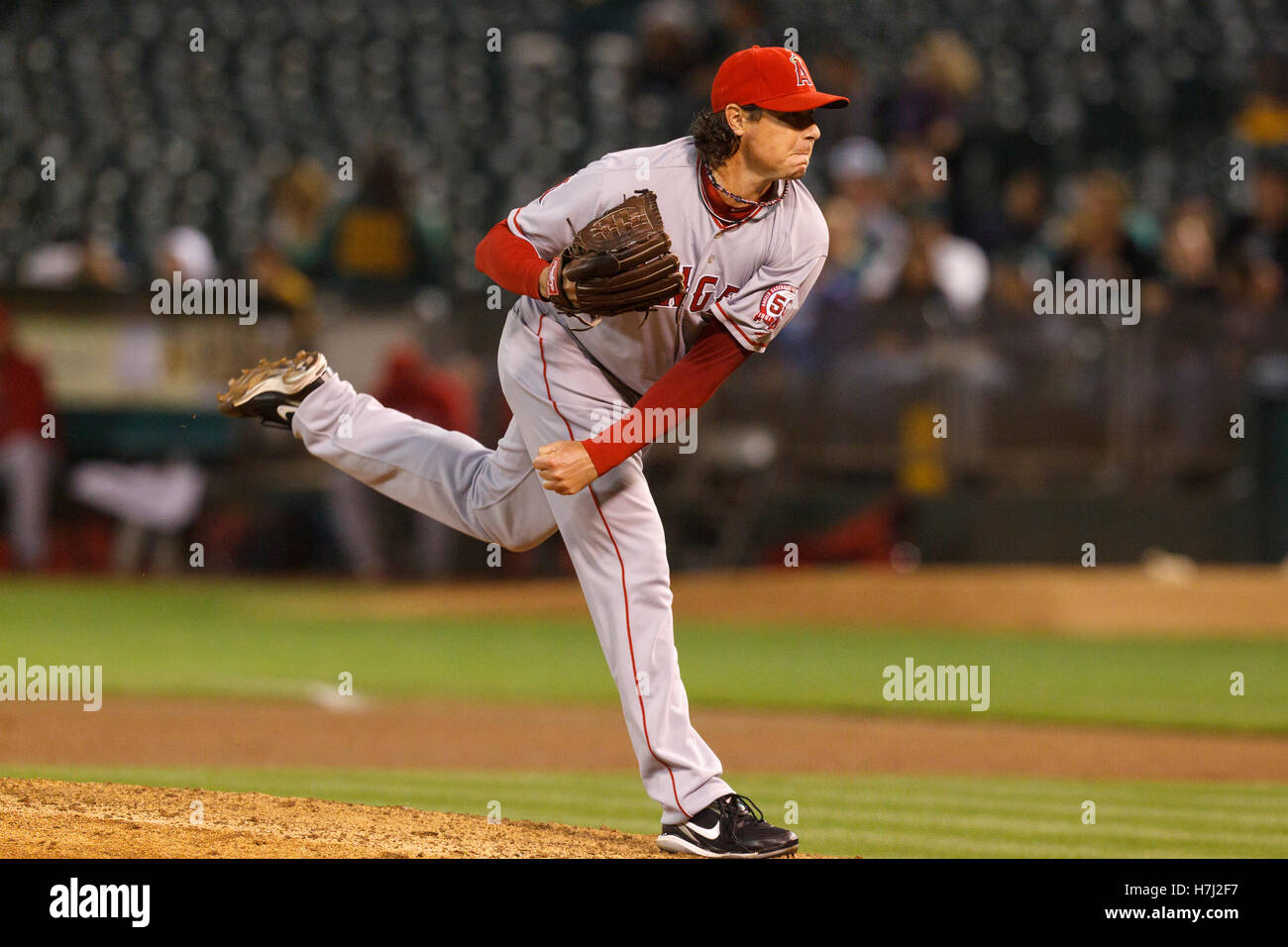 September 13, 2011; Oakland, CA, USA; Los Angeles Angels relief pitcher ...