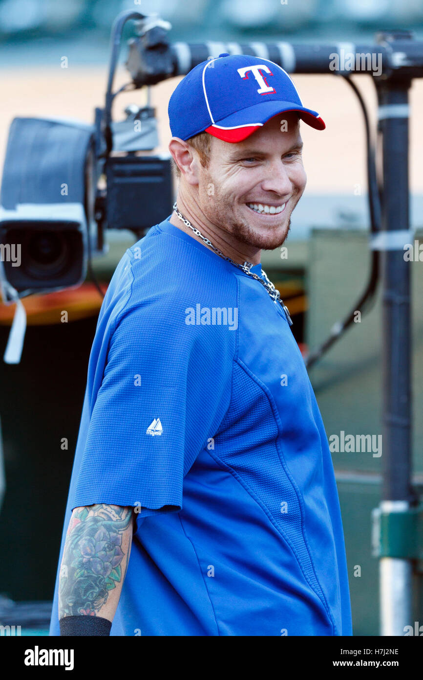 September 20, 2011; Oakland, CA, USA; Texas Rangers left fielder Josh ...
