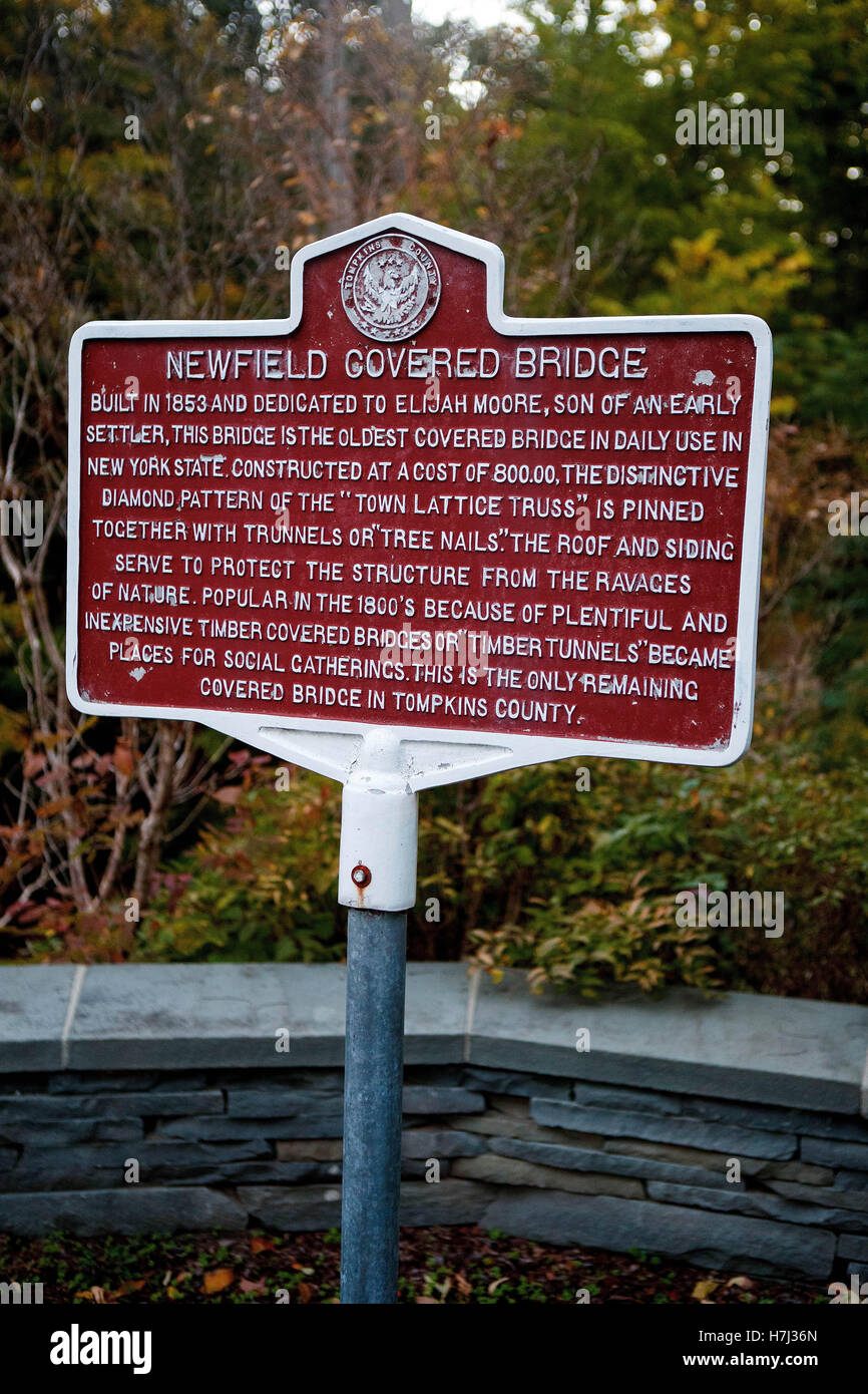 NEWFIELD COVERED BRIDGE Built in 1853 and dedicated to Elijah Moore ...