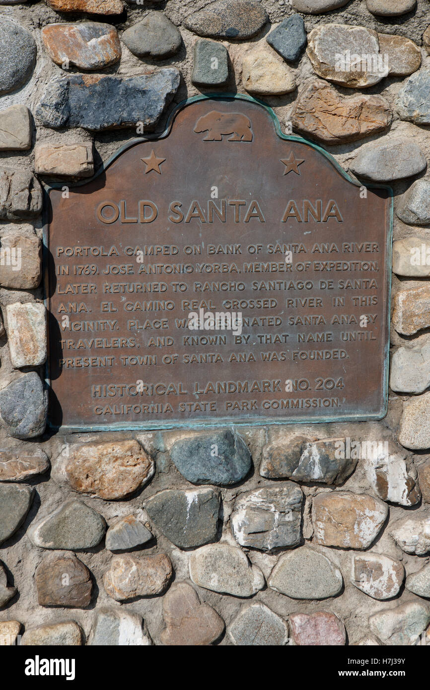 OLD SANTA ANA Portola camped on bank of Santa Ana River in 1769. Jose ...