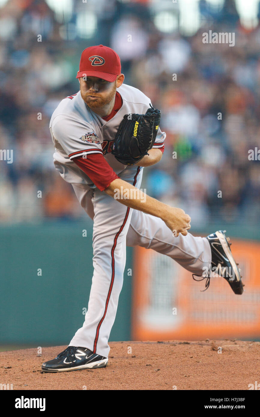 August 1, 2011; San Francisco, CA, USA; Arizona Diamondbacks starting ...