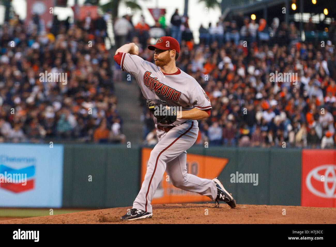 August 1, 2011; San Francisco, CA, USA; Arizona Diamondbacks starting ...