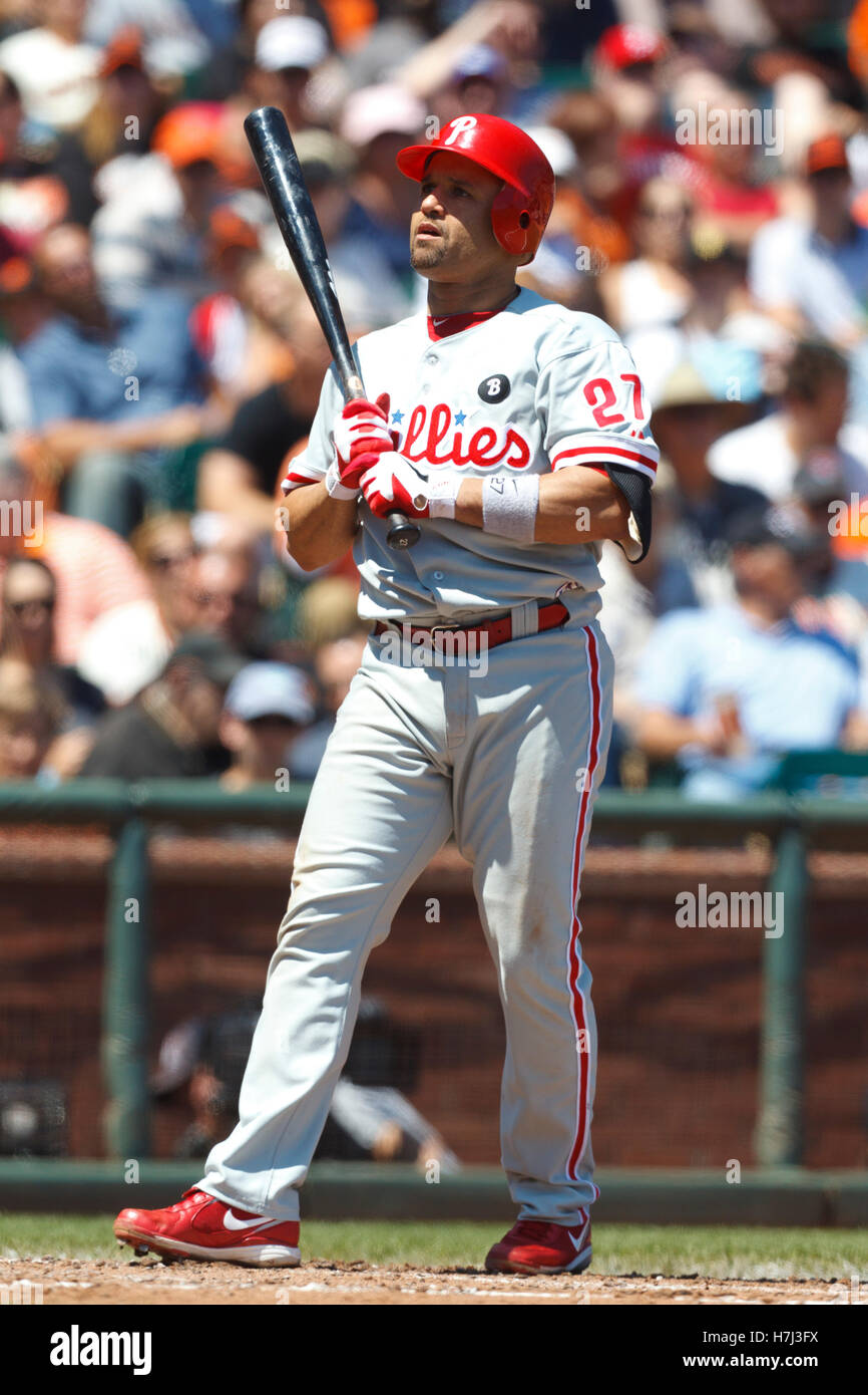 August 6, 2011; San Francisco, CA, USA; Philadelphia Phillies third ...