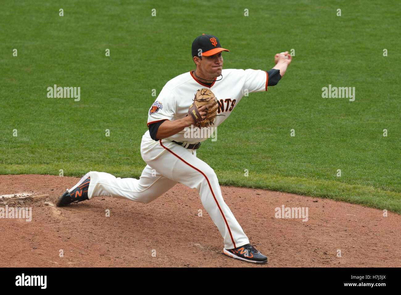 August 7, 2011; San Francisco, CA, USA; San Francisco Giants relief pitcher Javier Lopez (49 ...