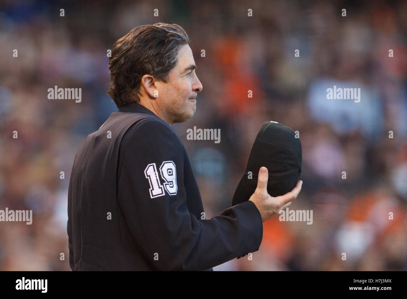 August 8, 2011; San Francisco, CA, USA; MLB umpire Ed Rapuano (19 ...