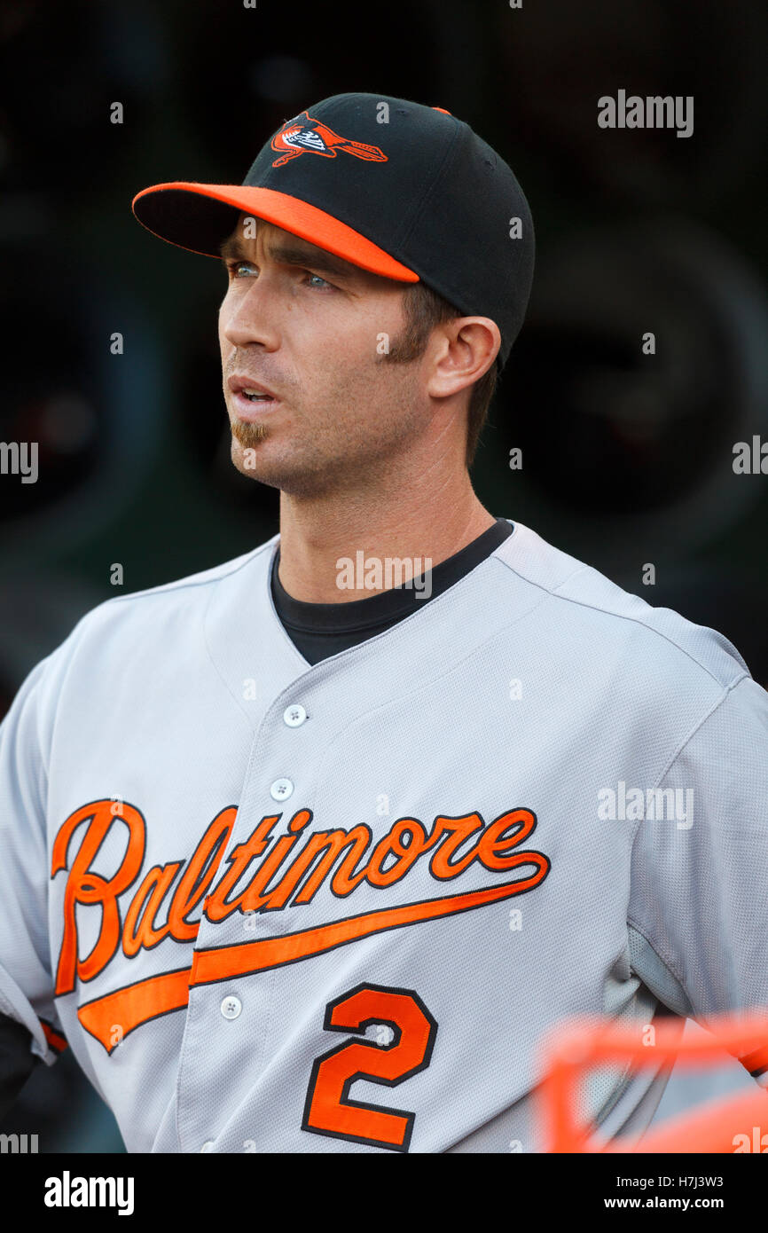August 15, 2011; Oakland, CA, USA; Baltimore Orioles shortstop J.J ...