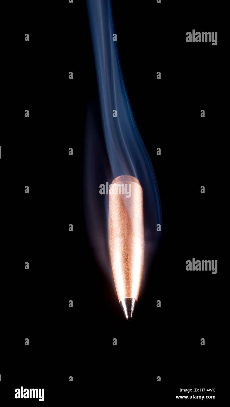 Bullet and smoke that look like they're coming at the viewer Stock ...