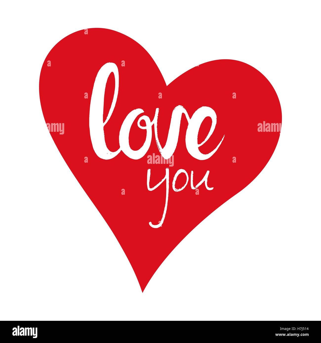 Love You Handwritten Lettering Happy Valentines Day Modern Vector