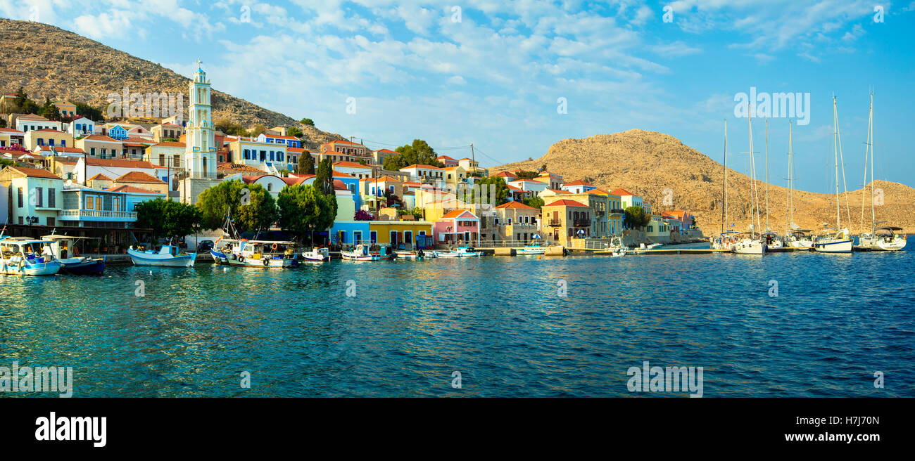 Beautiful Chalki island,panoramic view,Greece Stock Photo - Alamy