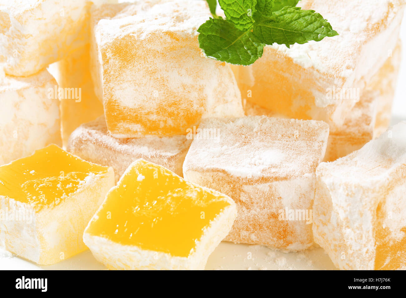 Greek loukoumi (Turkish delight) with delicious Mastic flavor Stock ...