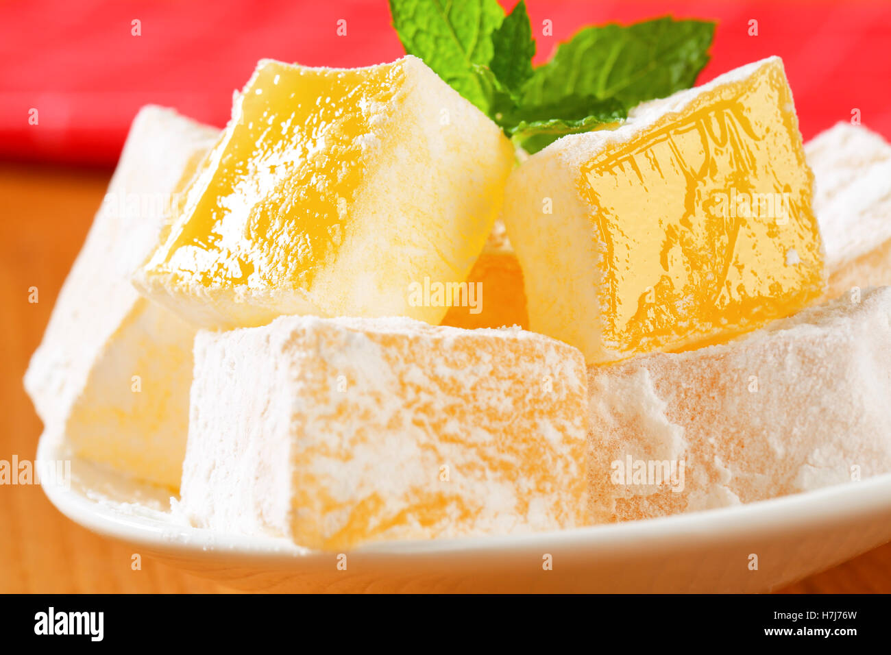 Greek loukoumi (Turkish delight) with delicious Mastic flavor Stock ...