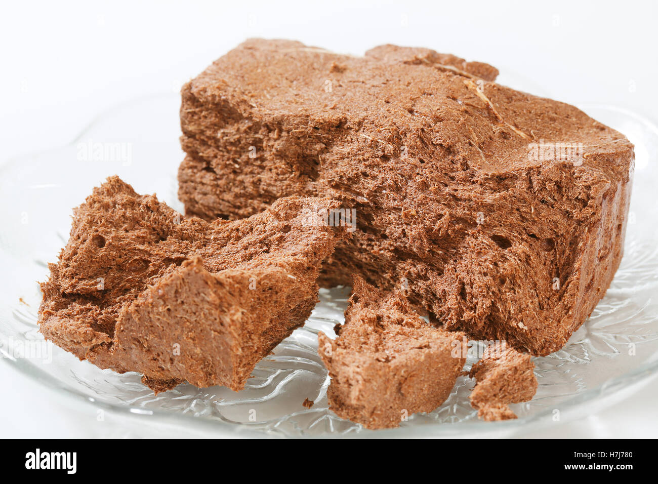 Pieces of chocolate halva on a plate Stock Photo - Alamy