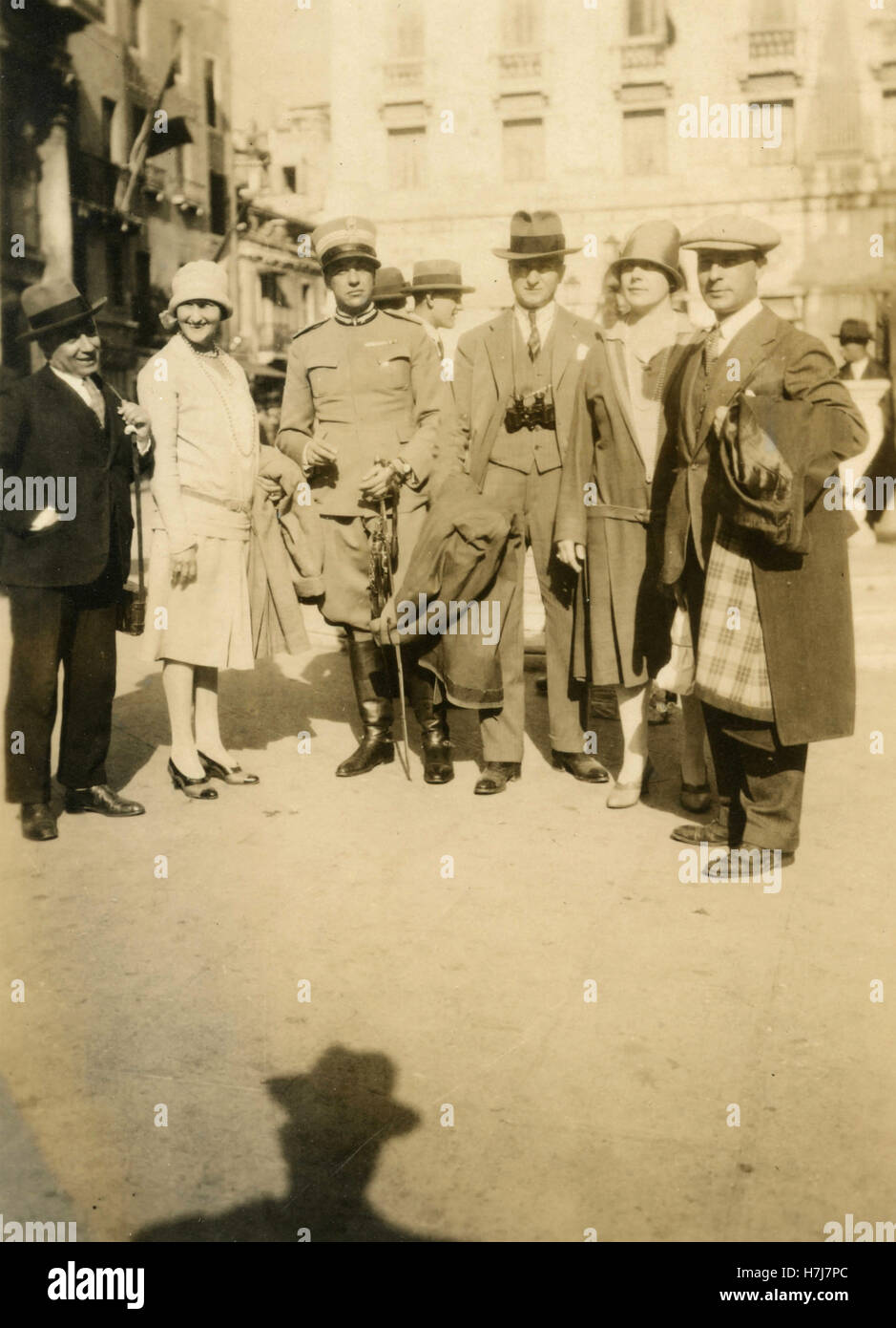 Family group with the photographer shadow, Italy Stock Photo - Alamy