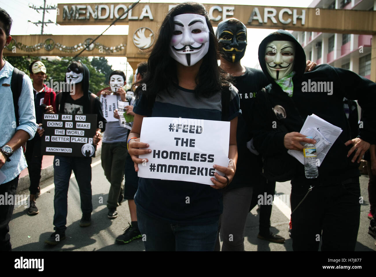 Manila, Philippines. 05th Nov, 2016. Members of Anonymous Philippines ...
