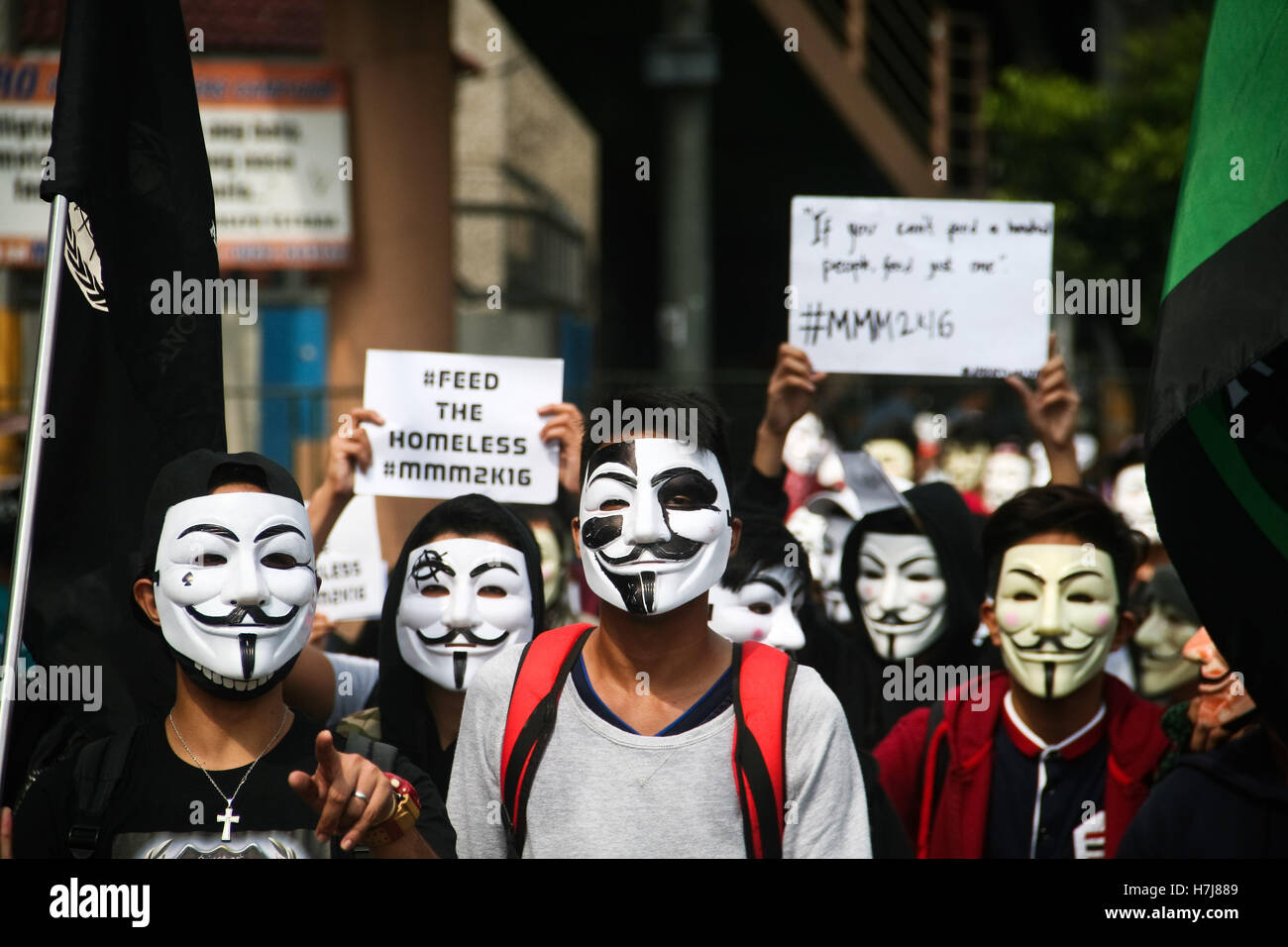 Manila, Philippines. 05th Nov, 2016. Members of Anonymous Philippines ...