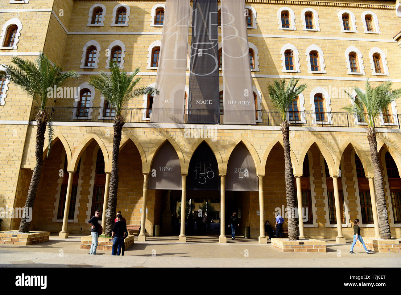 Inside the campus of the American University of Beirut (AUB), Ras ...