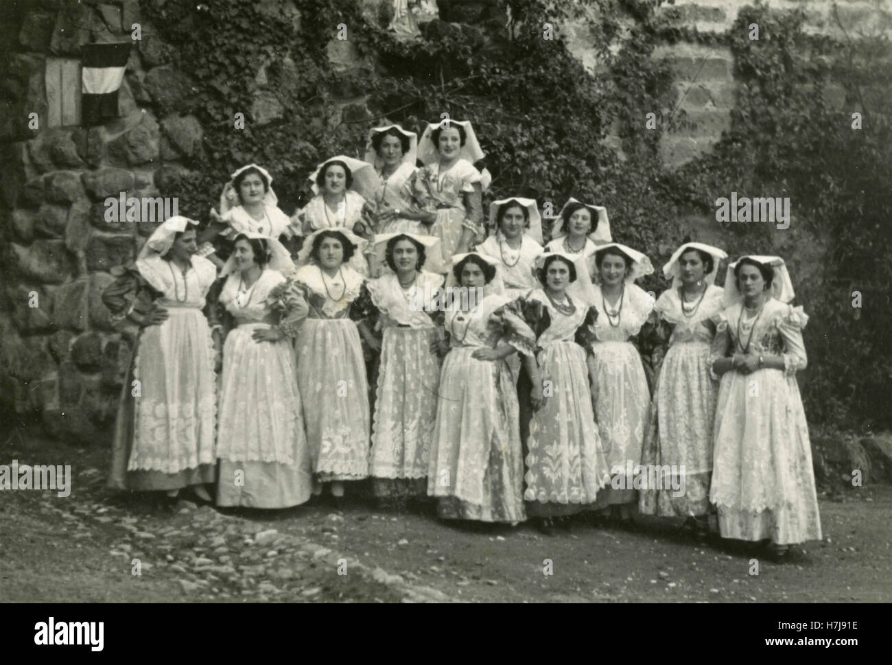 Group of women with traditional regional dress, Italy Stock Photo - Alamy