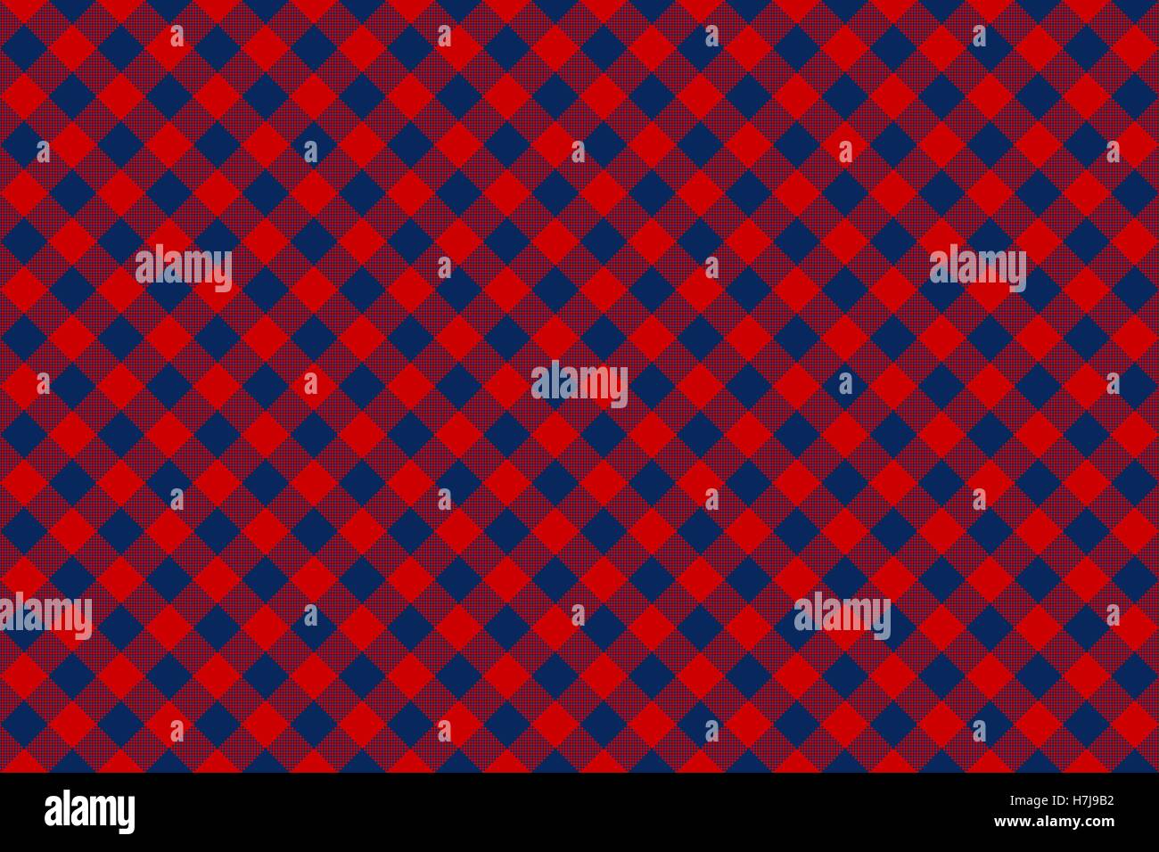 Blue red check diagonal seamless background. Vector illustration Stock ...