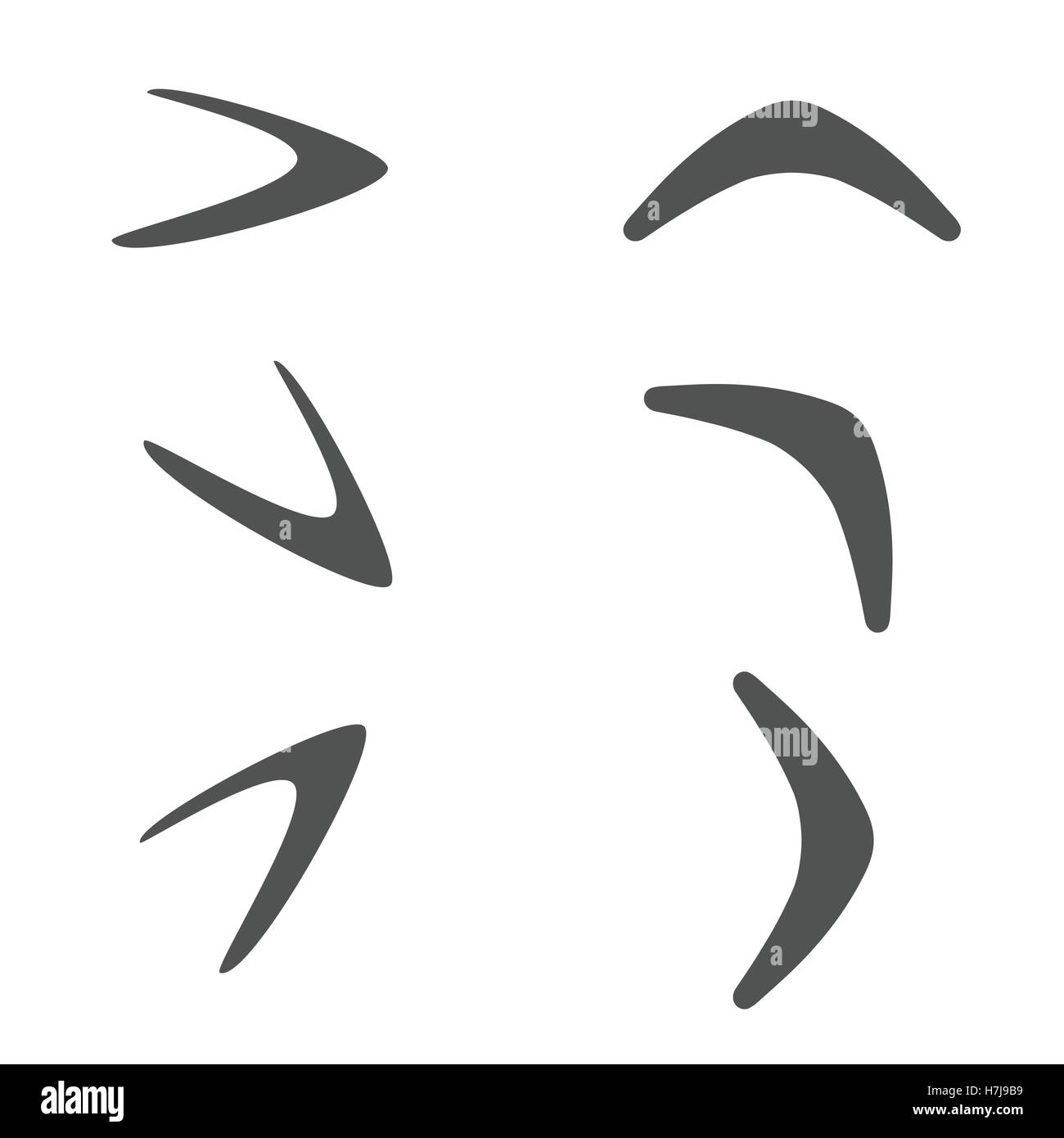 Different perspective boomerangs. Vector illustration Stock Vector ...